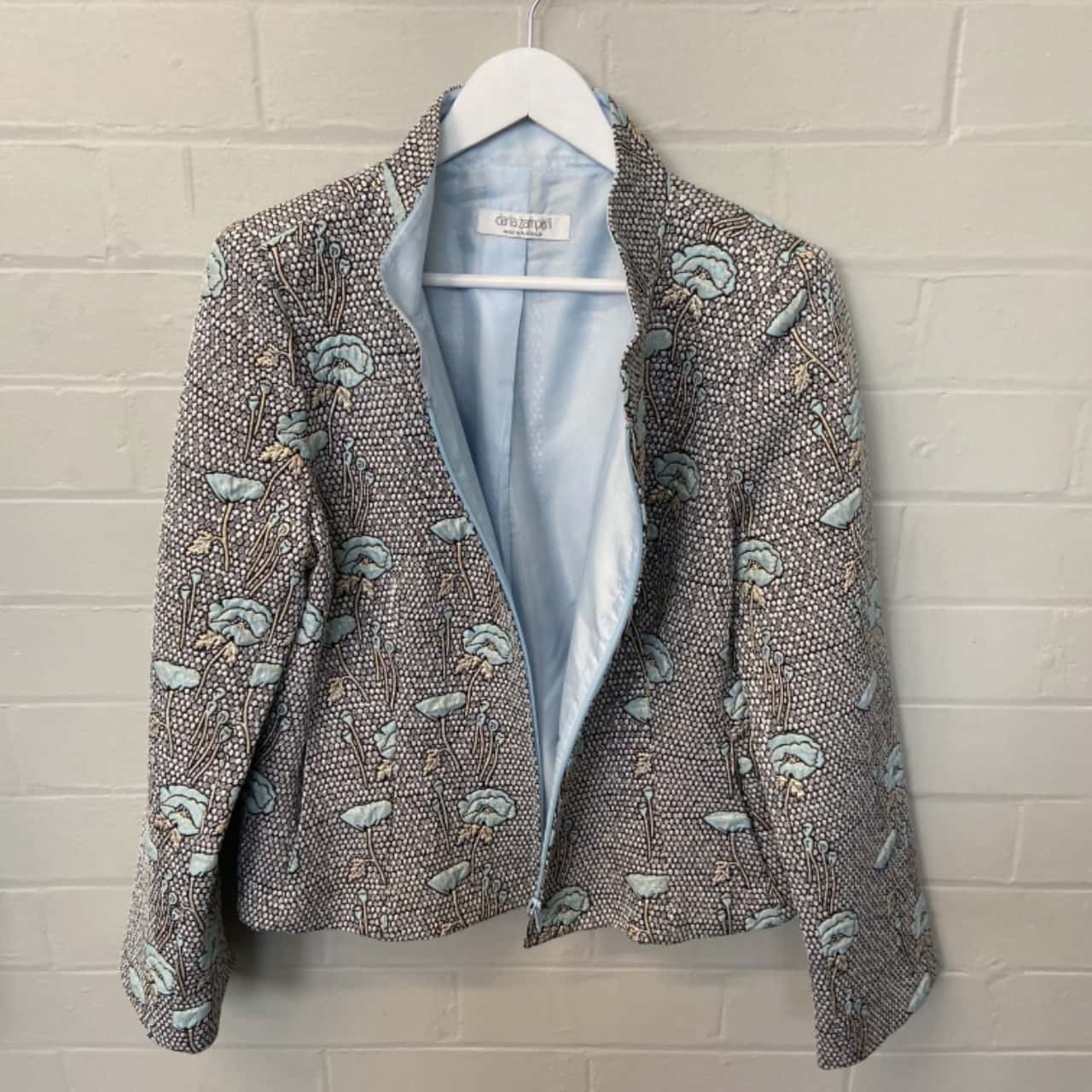 Carla Zampatti /Women’s/ Black / Front Zipper /Blazer/ Aqua / Black ...
