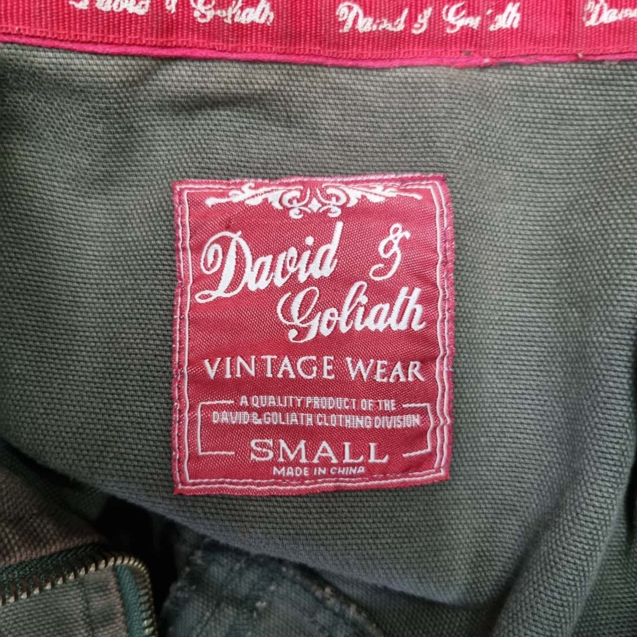 Vintage Wear David & Goliath Jacket Mens Size S Green (s)