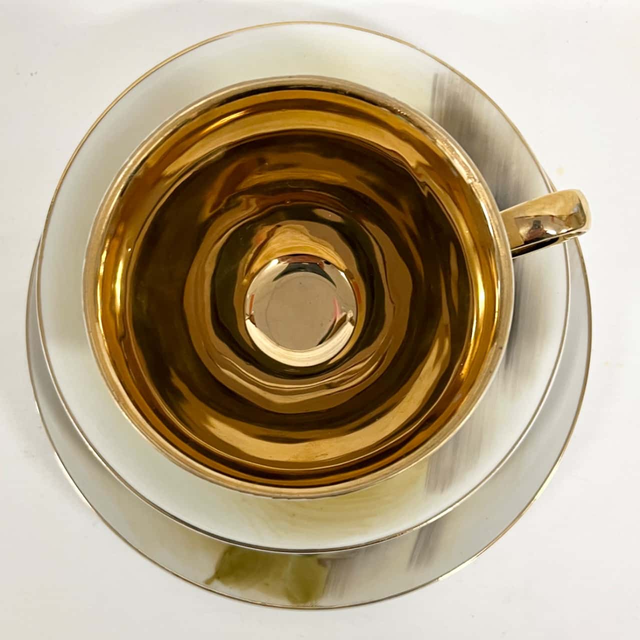 Stunning Hand Painted Trio - Gold Inside Cup (s)