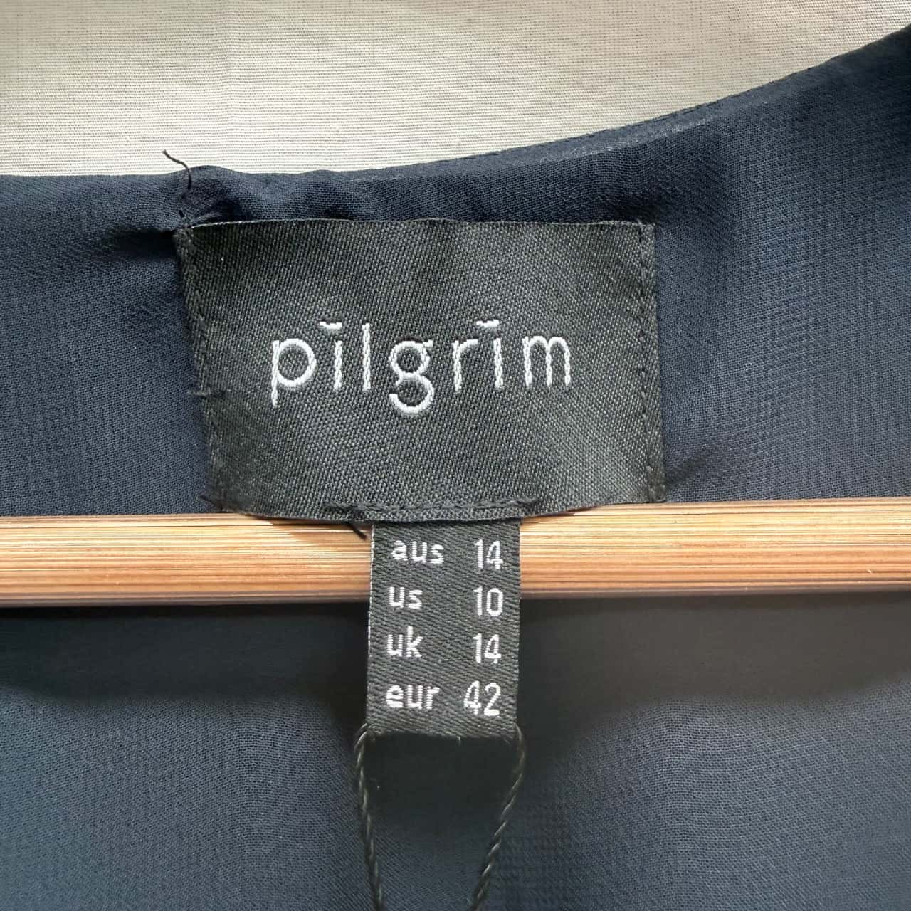 BNWT PILGRIM Navy Blue Wrap Dress Size 14