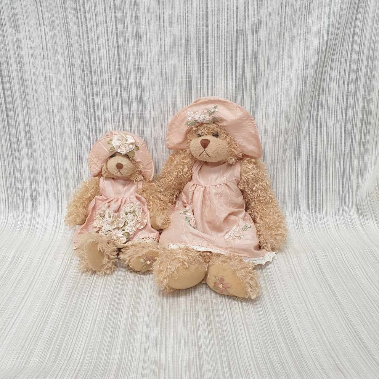 Settler Bear Duo Vintage/ Retro - Roxy Large & Evelyn Small Pale Pink ...