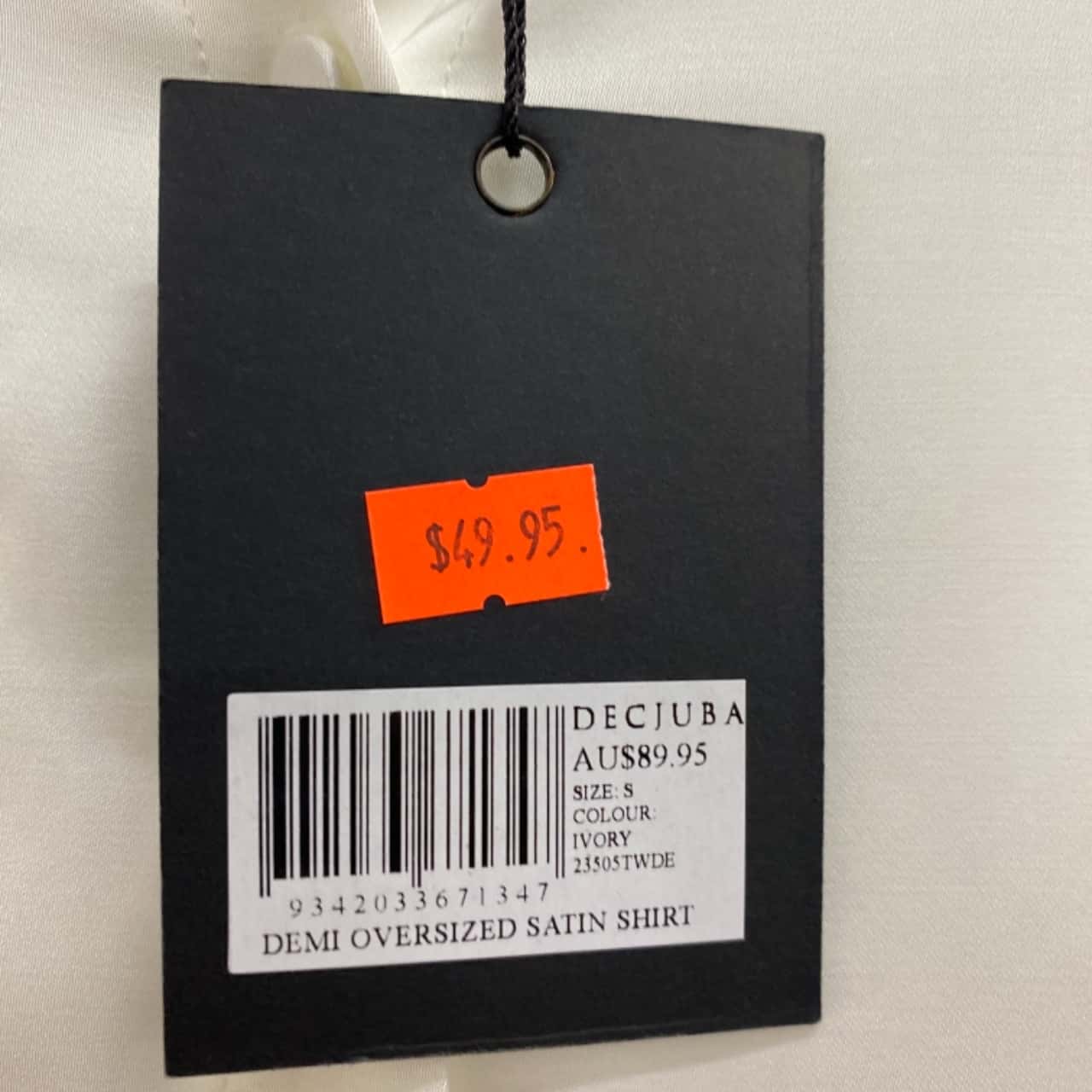 Decjuba Womens Size S Shirts & Blouses White oversized satin