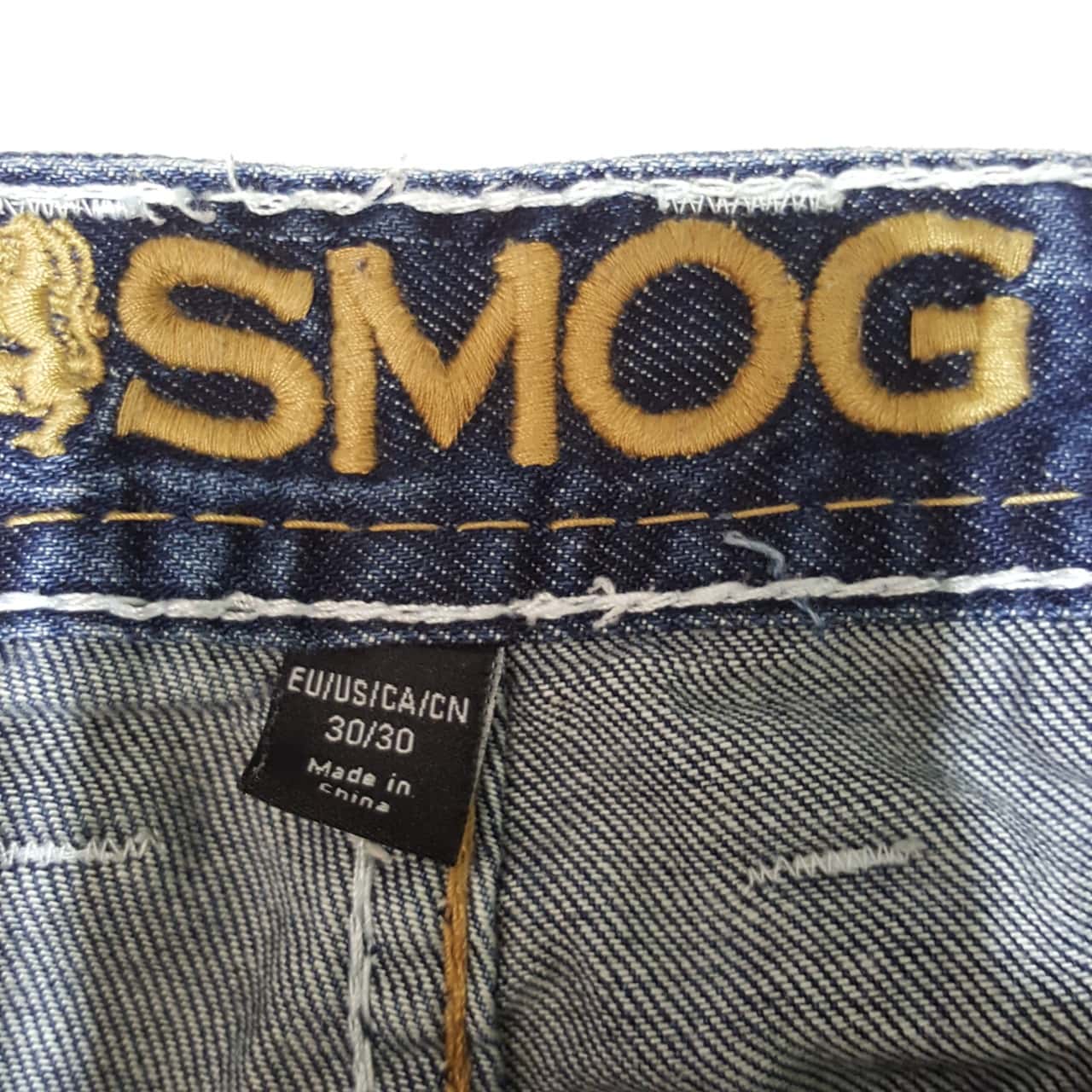 SMOG Mens Size 30 Straight Jeans /Distressed Jeans Blue