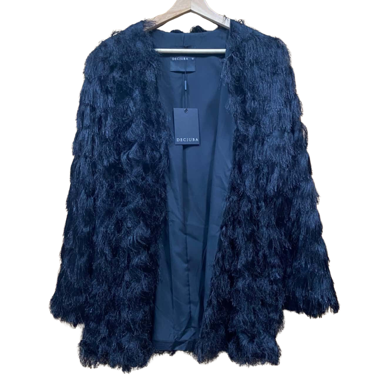 Decjuba Black Fringe Jacket Size 12 (New)(s)