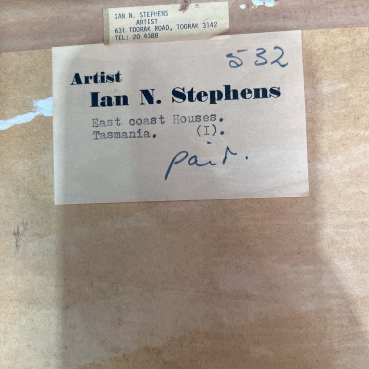 Ian Stephens 1970s Set of 2 Oil Paintings ‘East Coast Houses, Tasmania.’