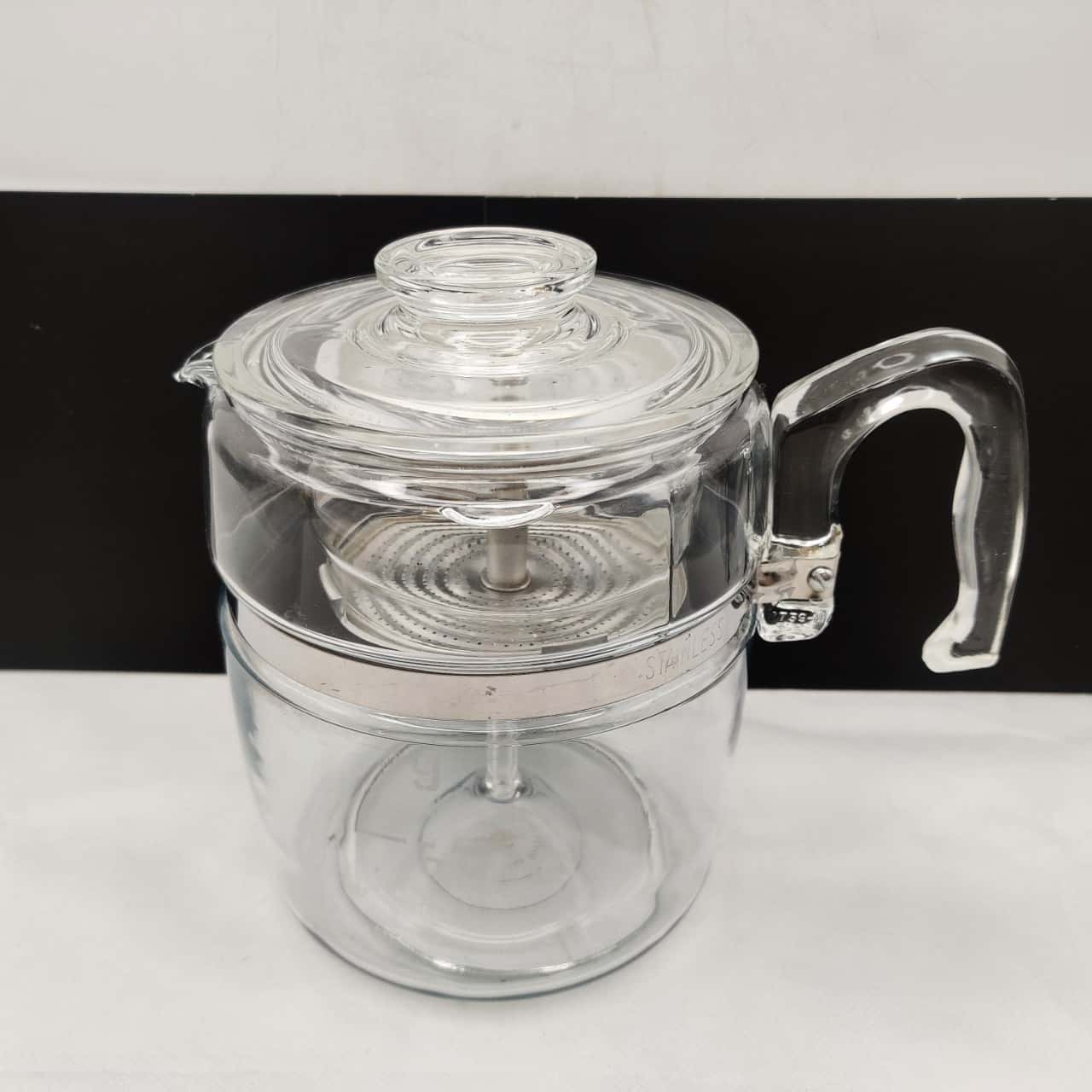 Vintage Pyrex Coffee Pot #2 Percolator 9 Cup USA 50s Flameware VGC (s)