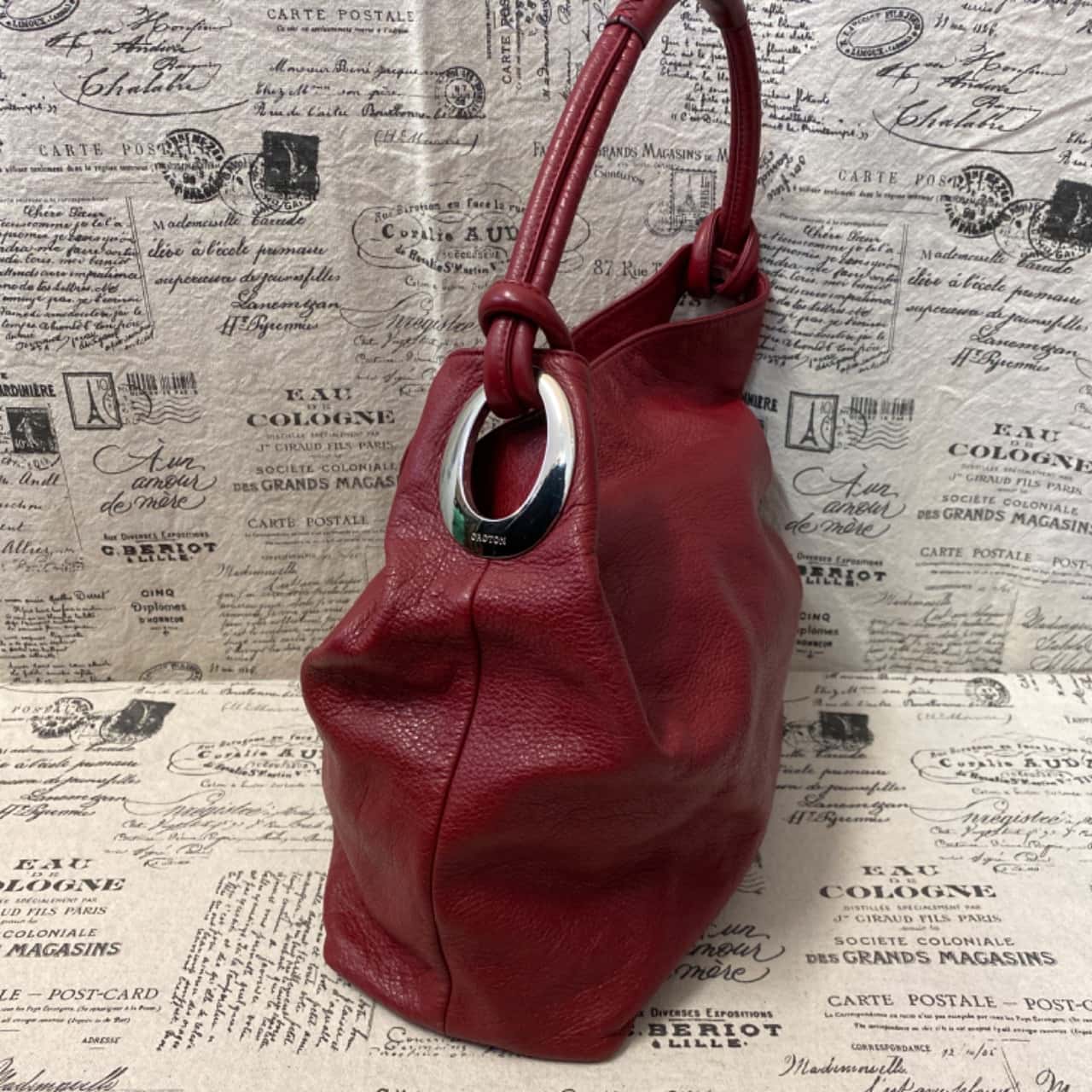 Oroton Womens Hobo Handbag Maroon (s)