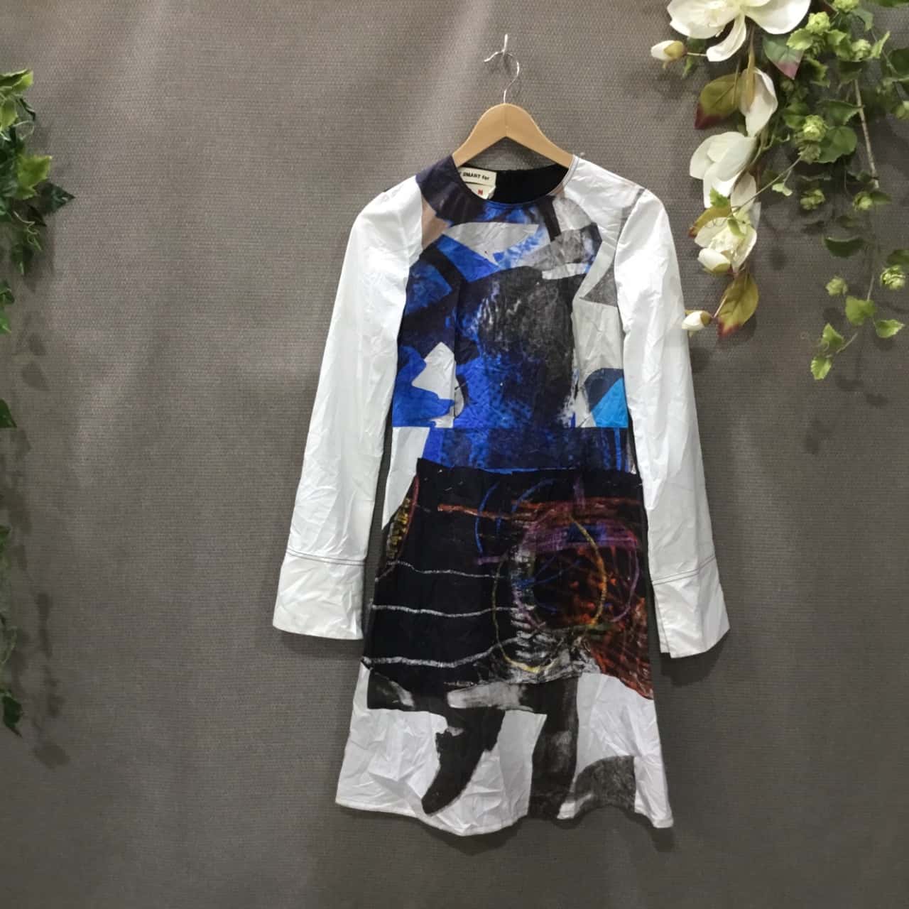 Sally Smart for Marni Womens Size 8 Long Sleeve Black / Blue / Pattern ...