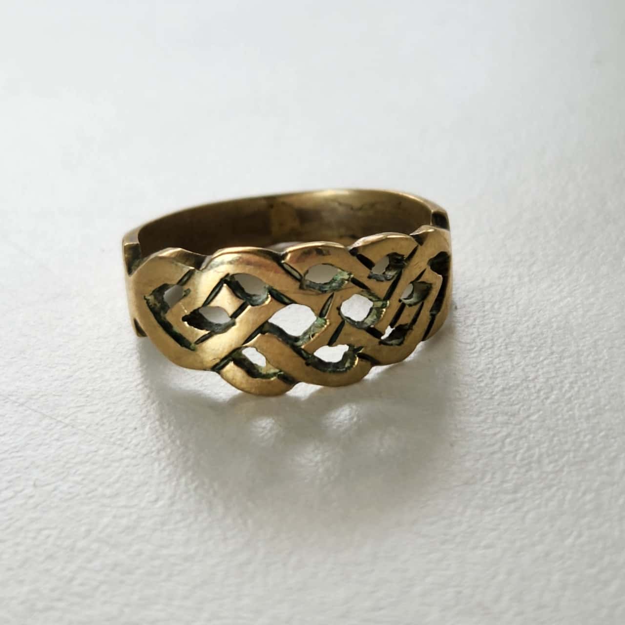 Mens Vintage 9ct Yellow Gold Celtic Knotwork Band Ring Size 10/U(s)