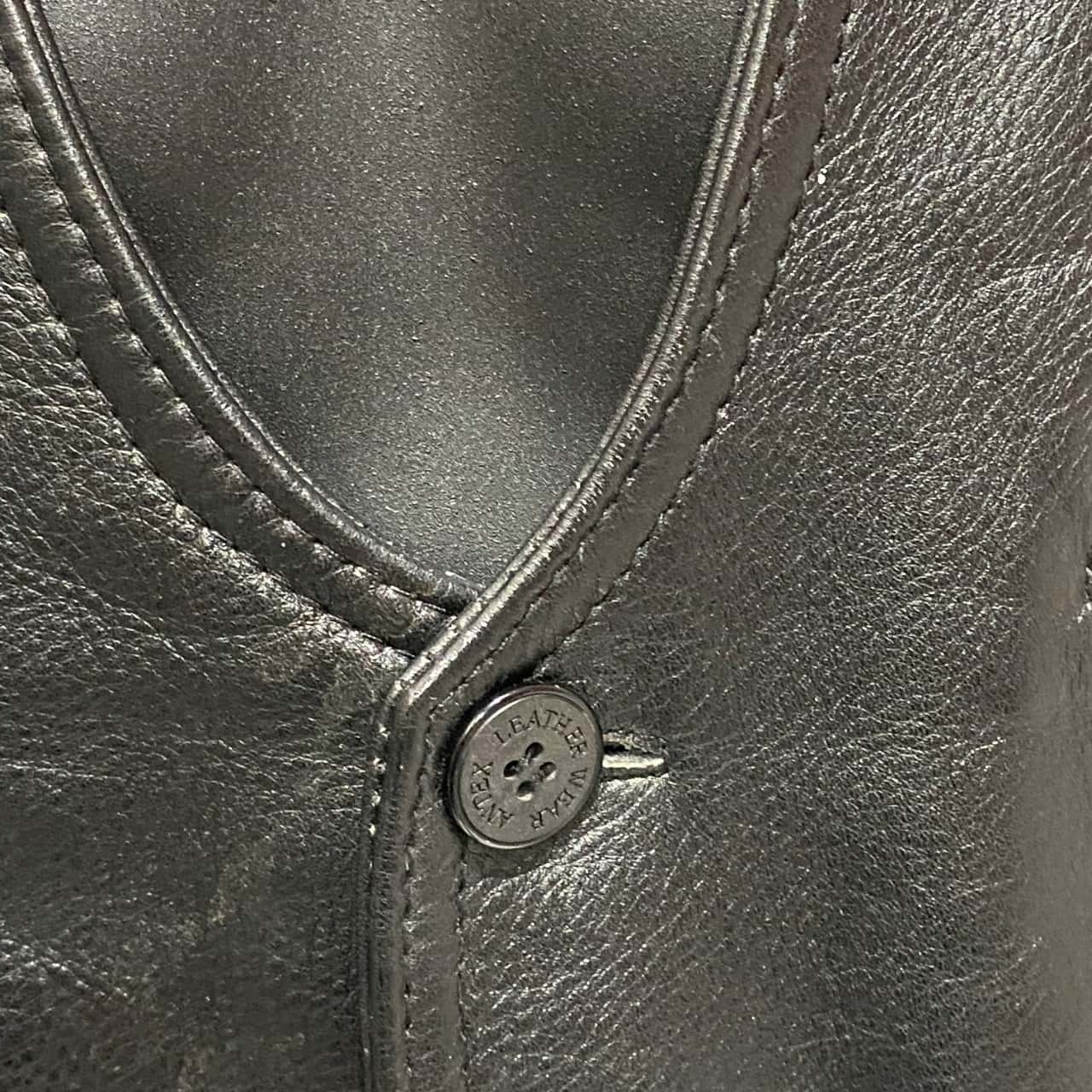 ANTEX BLACK ITALIAN LEATHER VEST Size XL