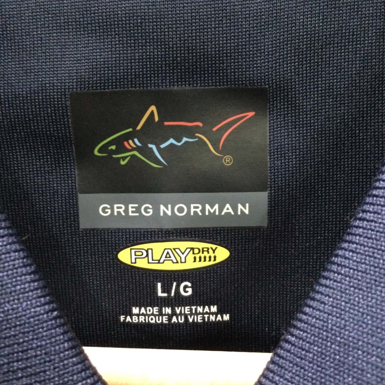 Greg Norman Mens Polo Shirt, Size L Navy/Striped