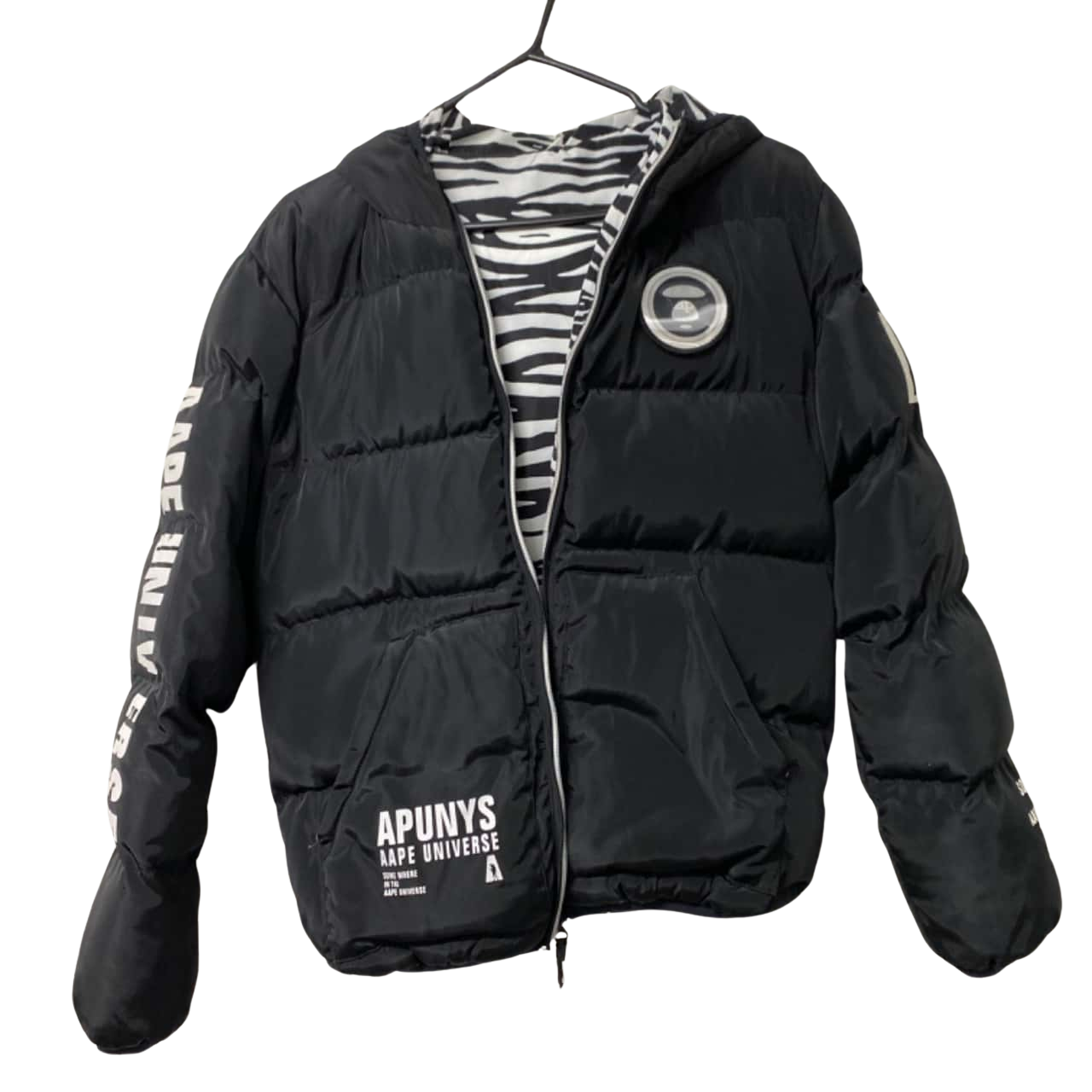 Mens Aape universe Size M Puffer Black / White (s)