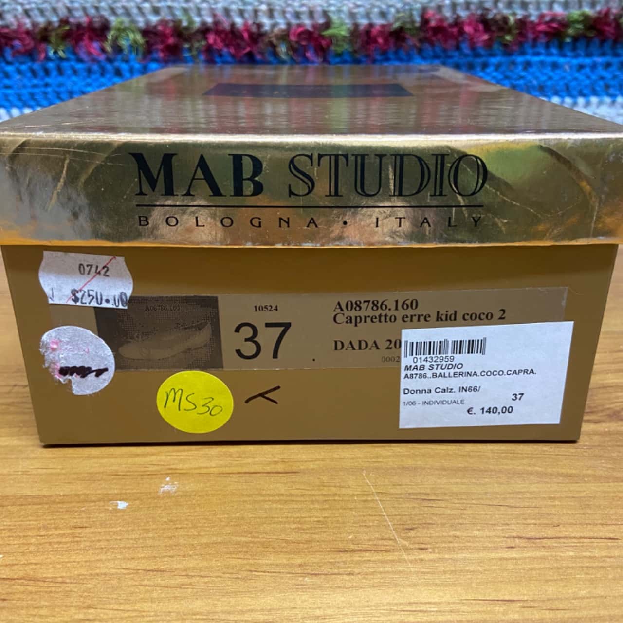 Mab Studio Italian Made Leather Ballerina Flats Size 37/6(s)