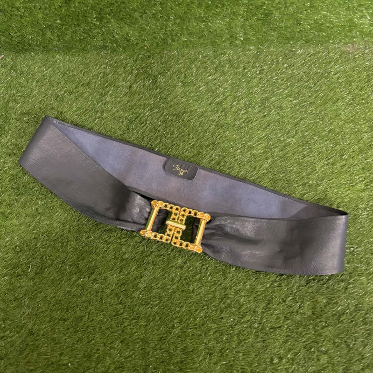 Vintage Firucci Blue Soft Leather Belt Size S/M(s)