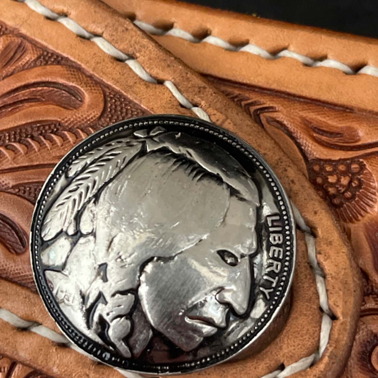 Mens Handmade brown leather indian carved wallet bifold billfold wallet ...