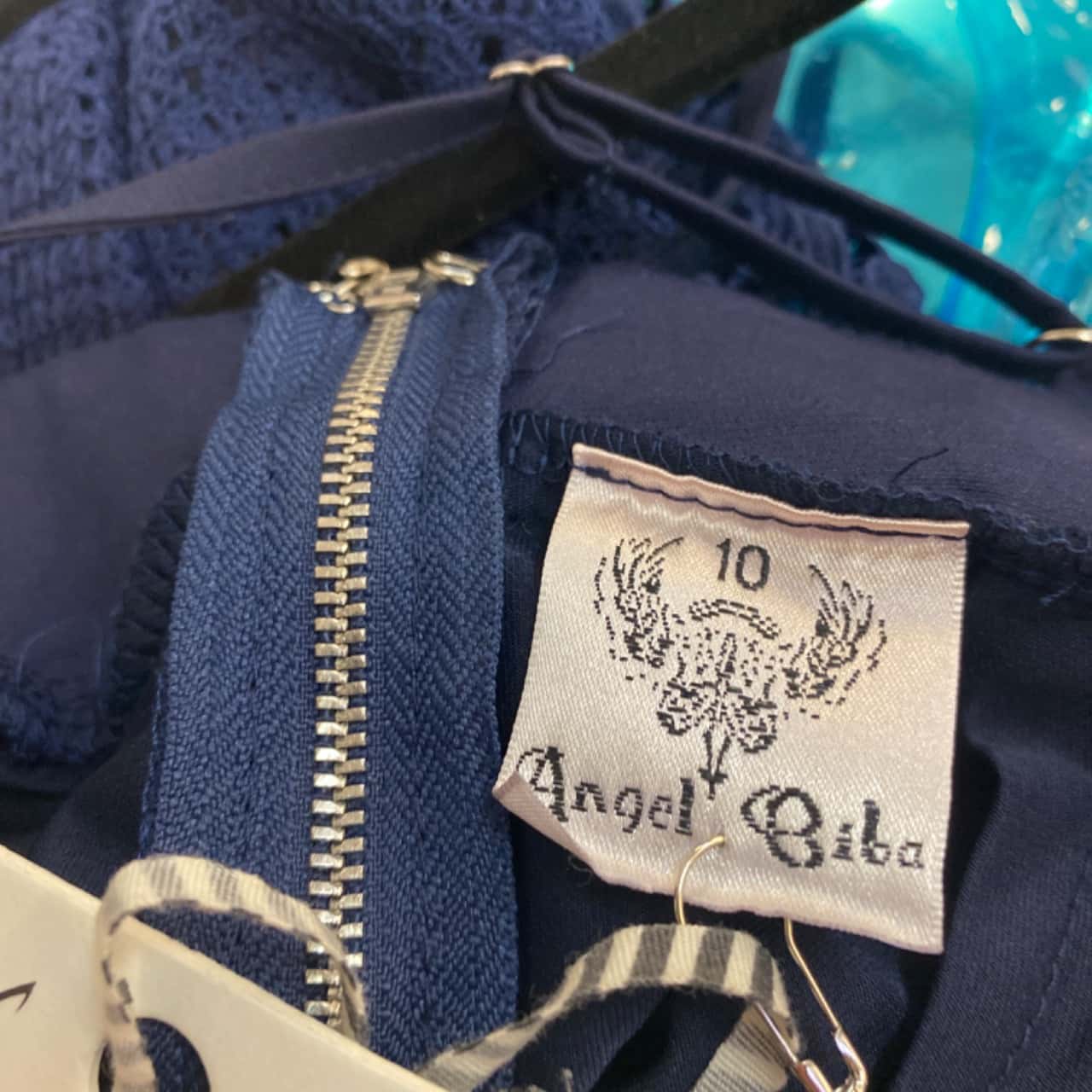 Angel Biba size 10 Navy dress with lace bottom Womens (s)