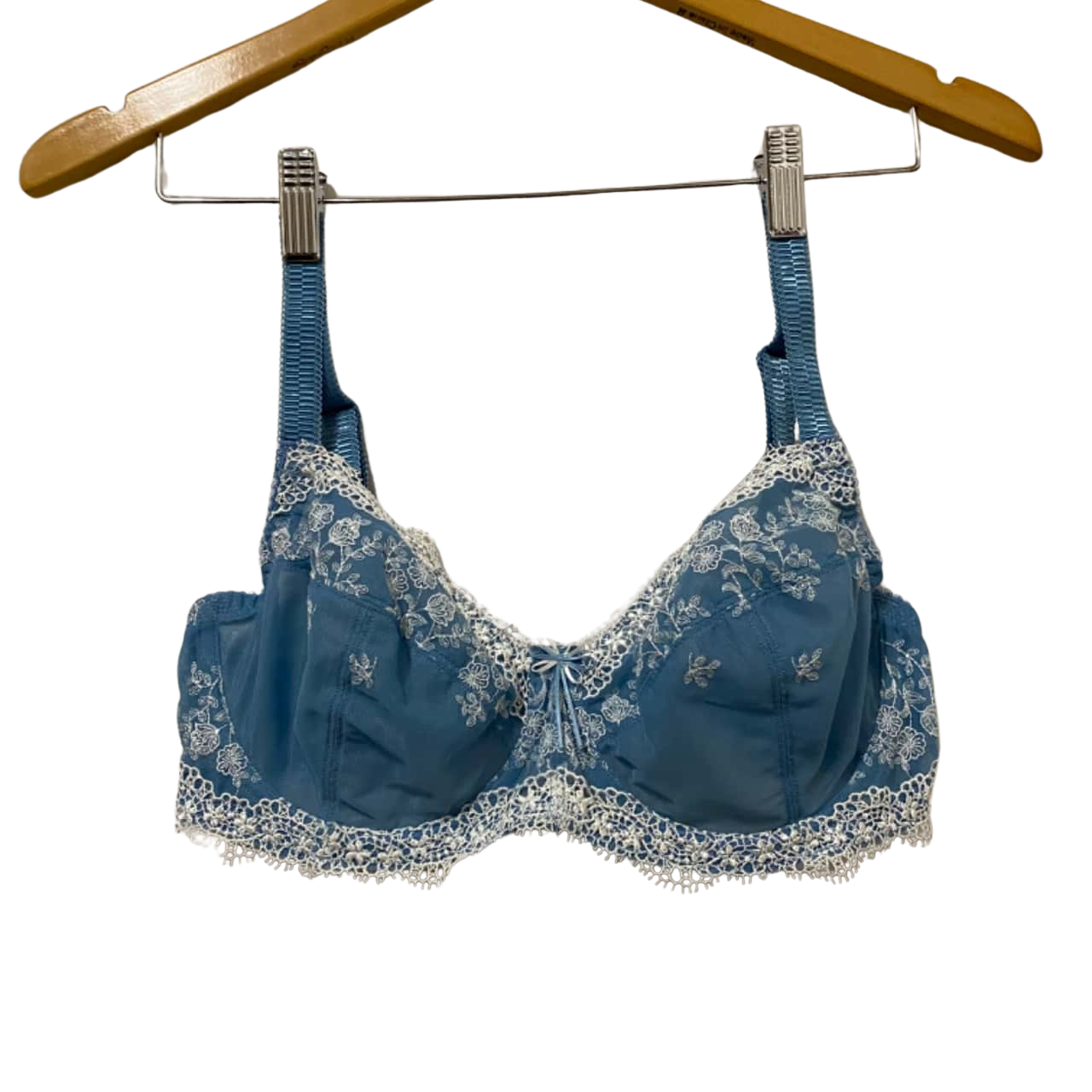 Intimo Womens Size 34D Blue / White unpadded