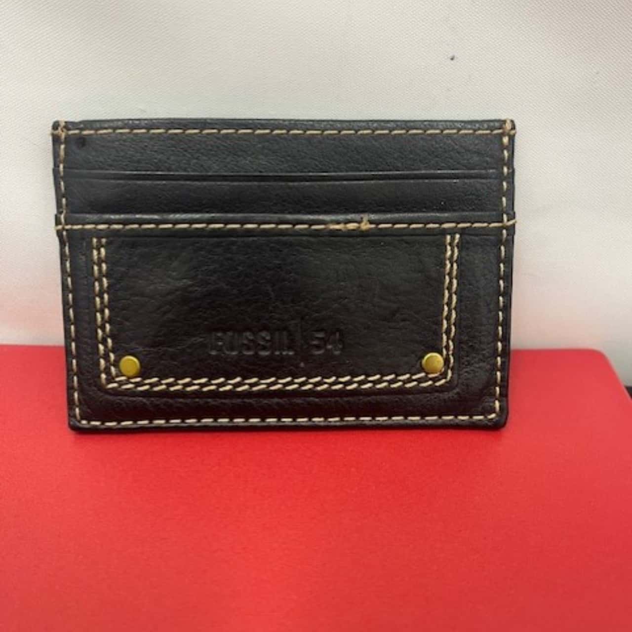 Fossil Mens Leather Card Holder Wallet