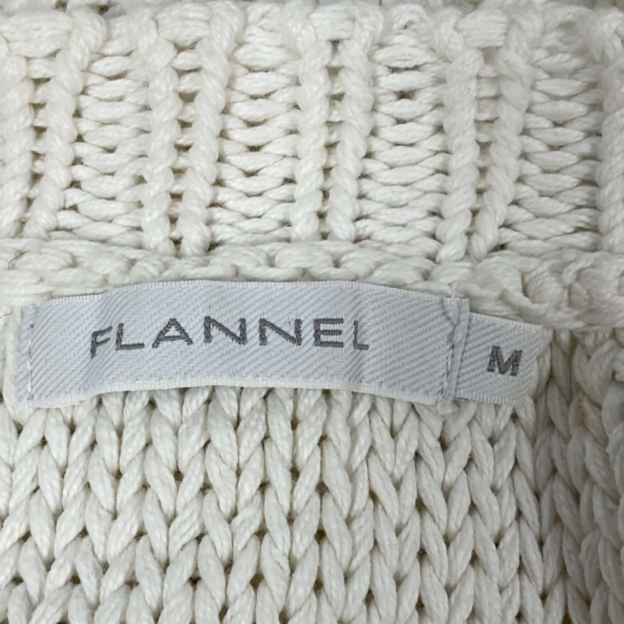 FLANNEL Womens Size M Long/Jumper/Sweater Dress Cream Cotton/Silk Blend