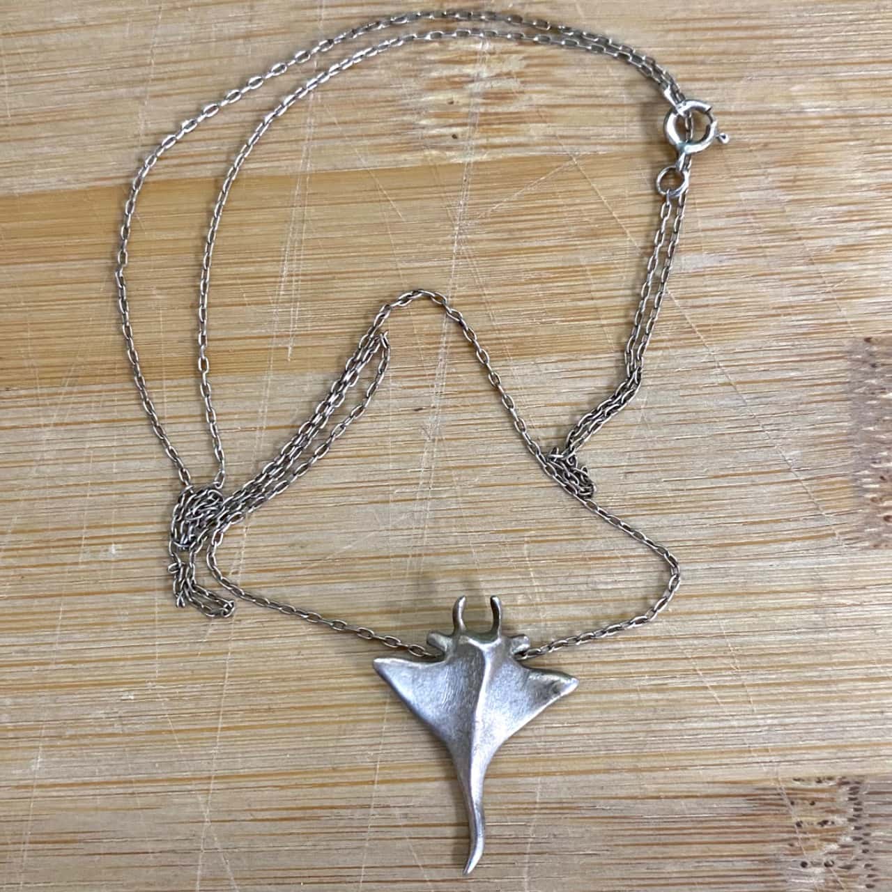 Silver Manta Ray Necklace