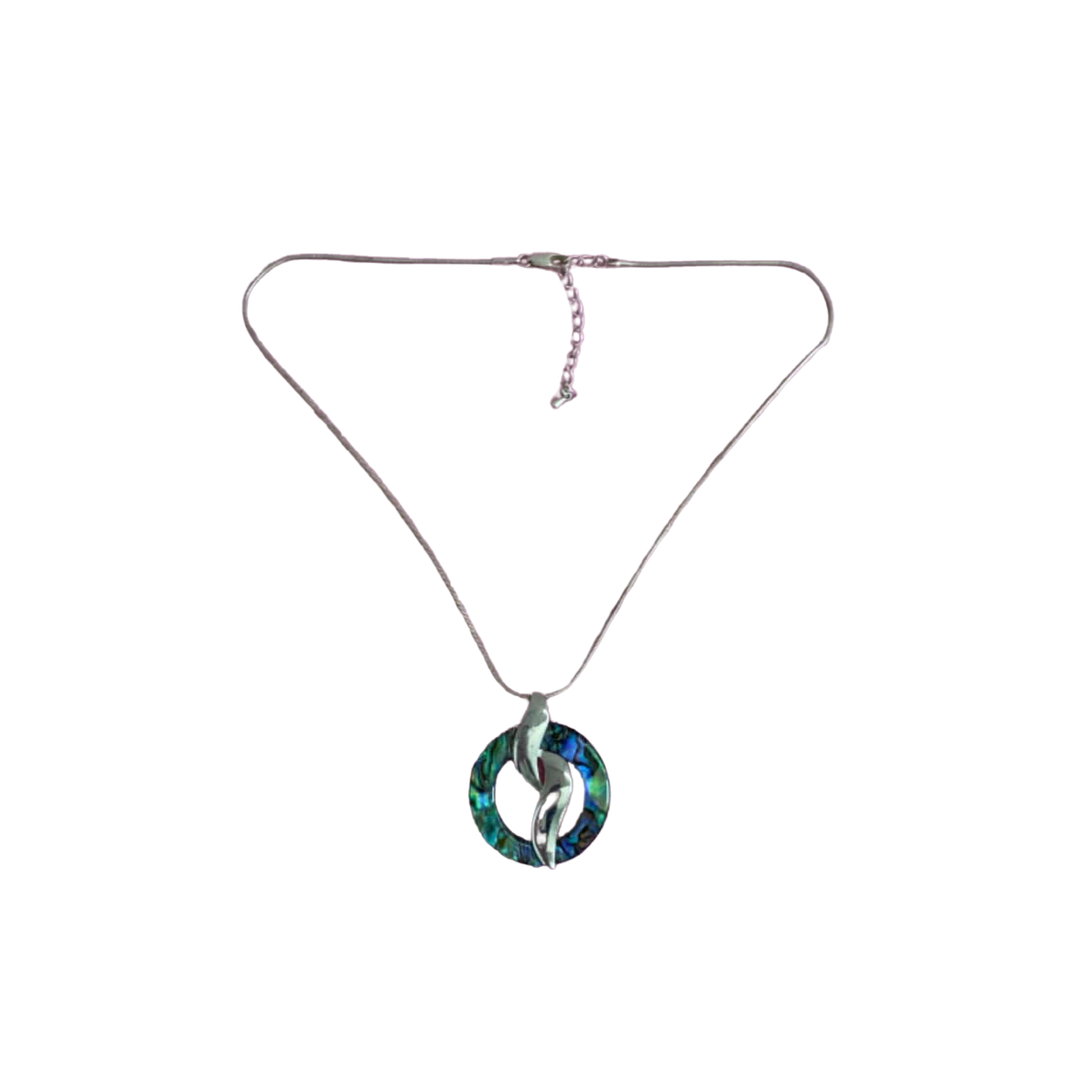 Silver necklace with colourful pendant (s)