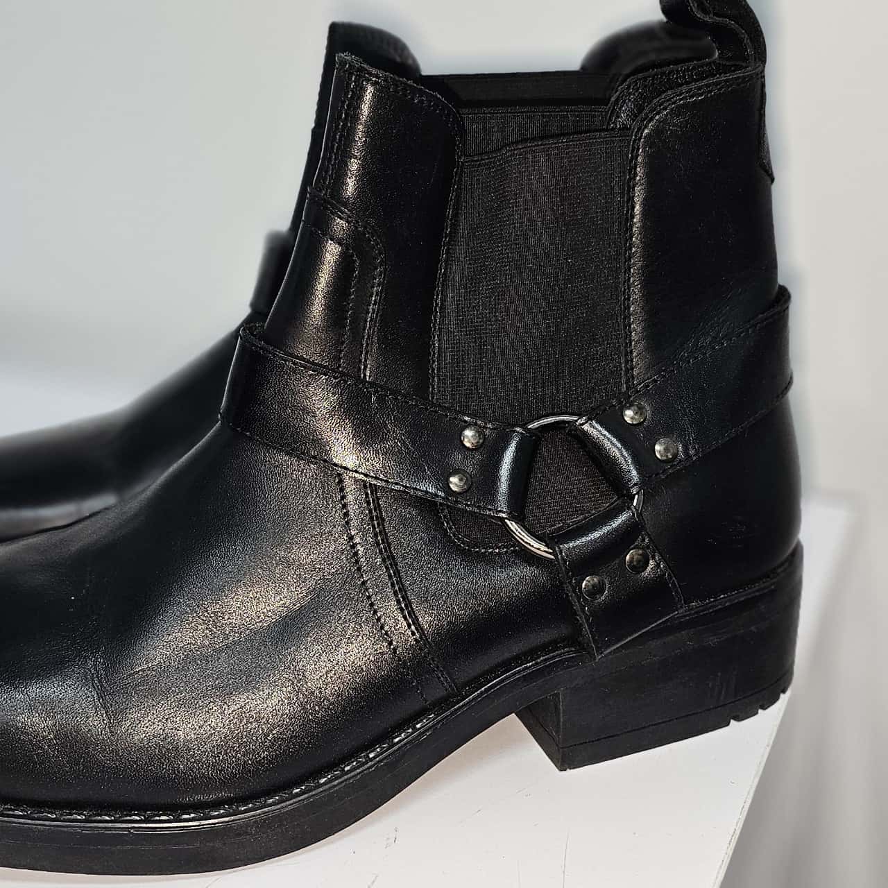 WOODLAND MENS LOW HARLEY GUSSET HARNESS LEATHER BOOTS(s) - New Without ...