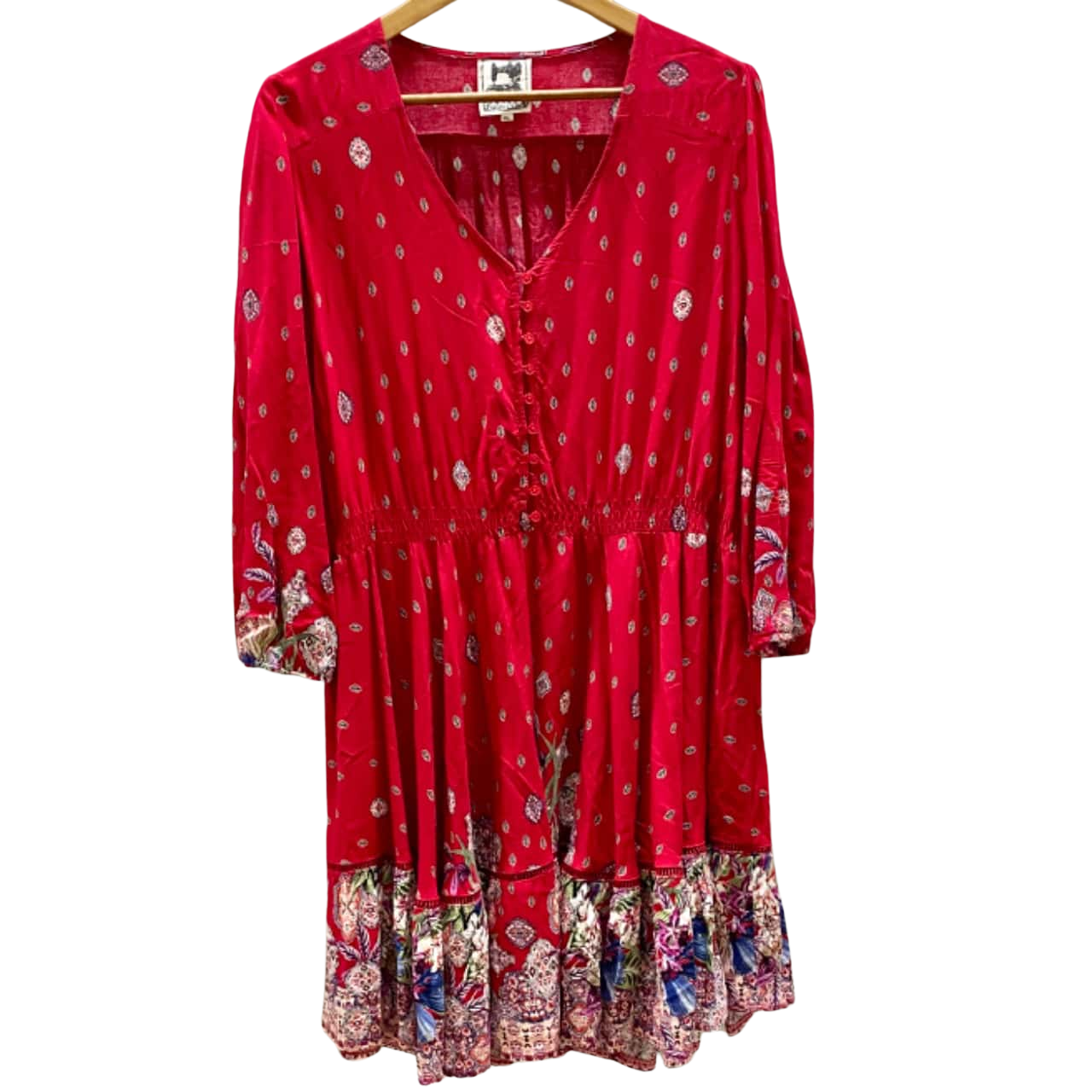 Jaase Womens Size XL Dress Red with Florals (s)
