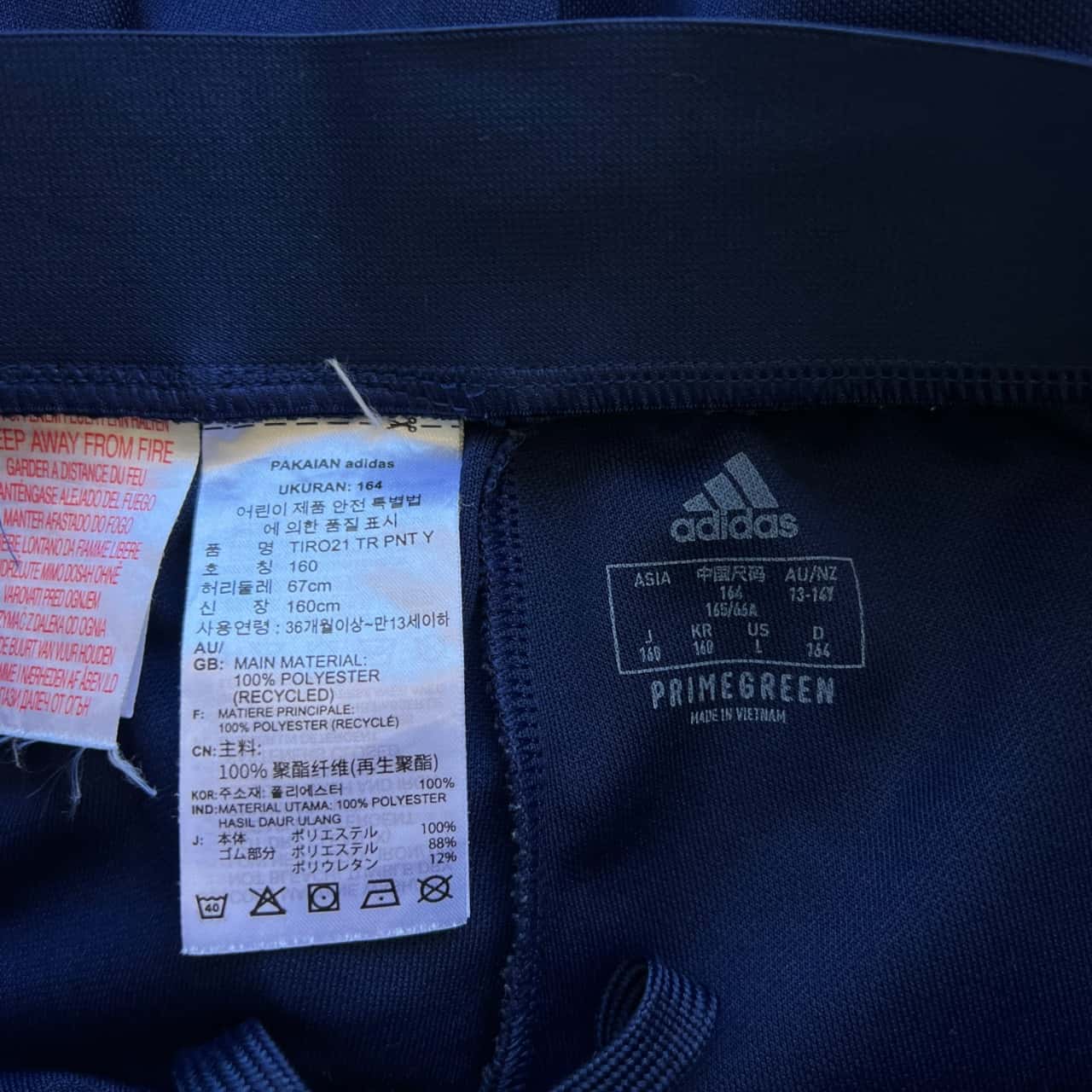 Adidas Kids Size 13-14Y Tracksuit Pant Navy Blue (s)