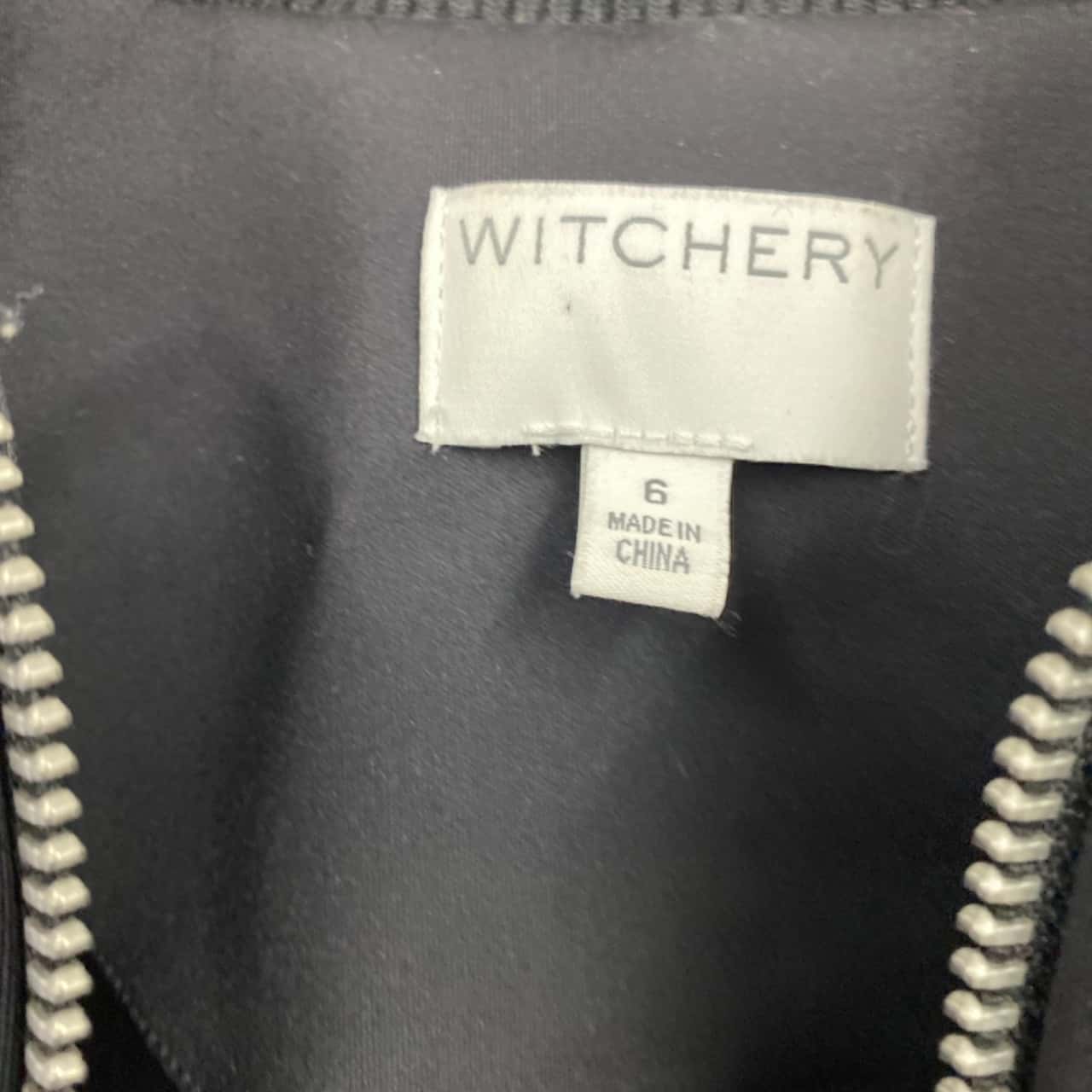 Witchery Womens Size 6 Front Zipper Black Jacket (s)