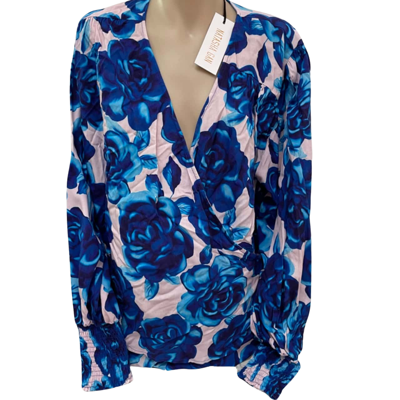 Natasha Gan, Womens Size 16, Blue / Pattern Top.(s)