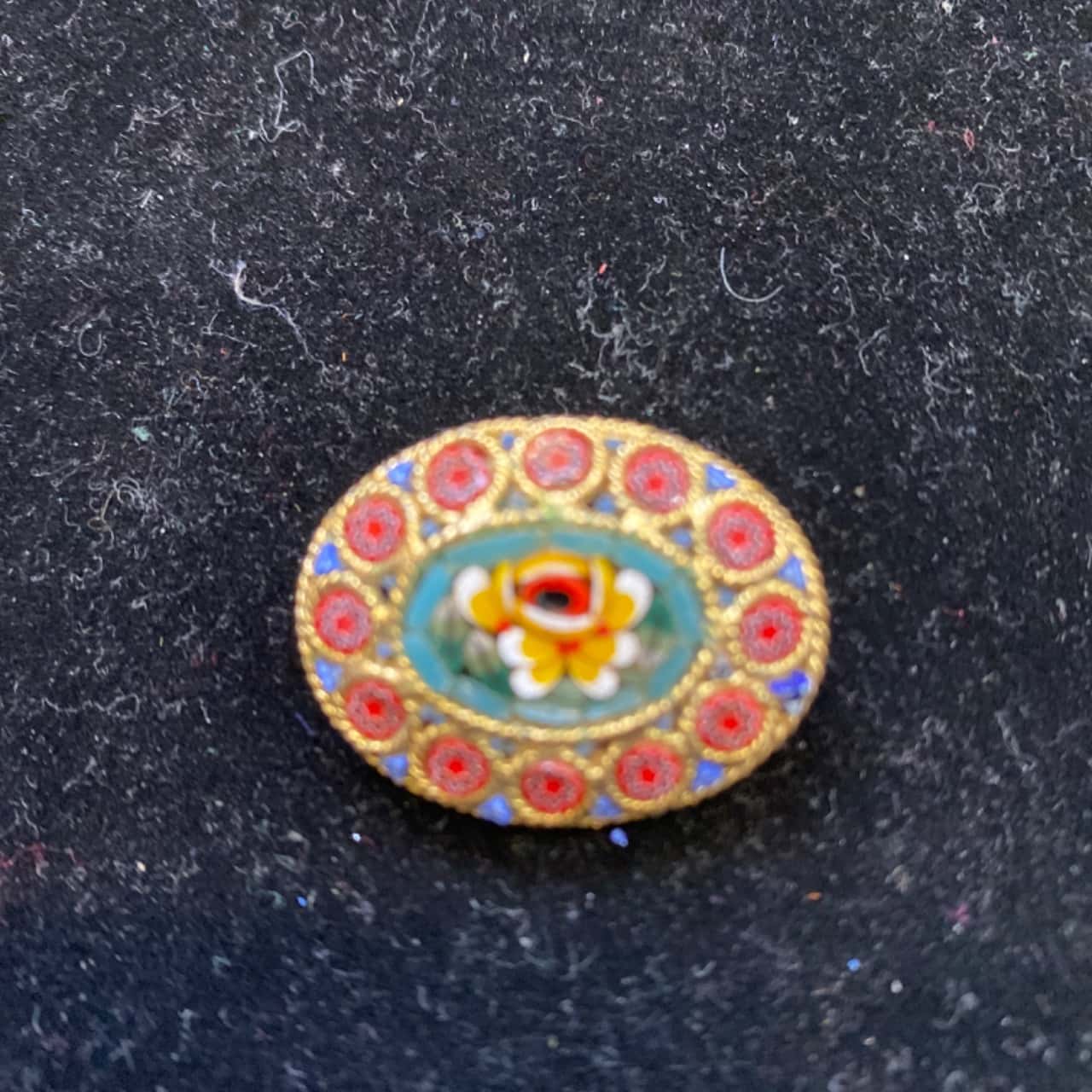 Vintage Italian Micro Mosaic Floral Brooch (s)