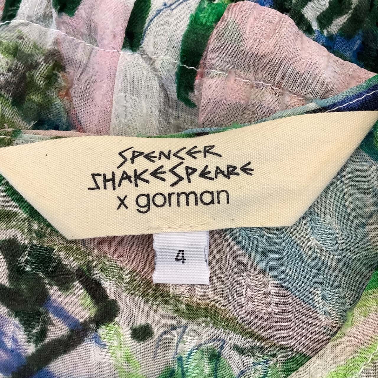 Gorman Womens Label Size 4 Leaf Pattern Casual Overlay Dress Multicoloured