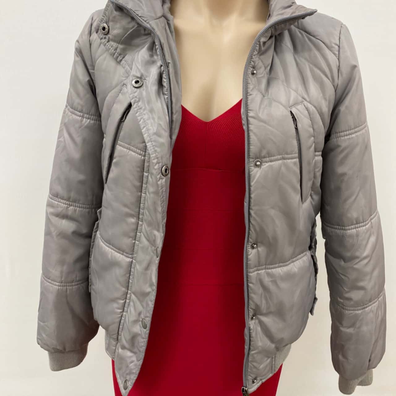 Witchery Womens Size M Bomber Jacket Grey (s) - Used Good | Salvos Stores