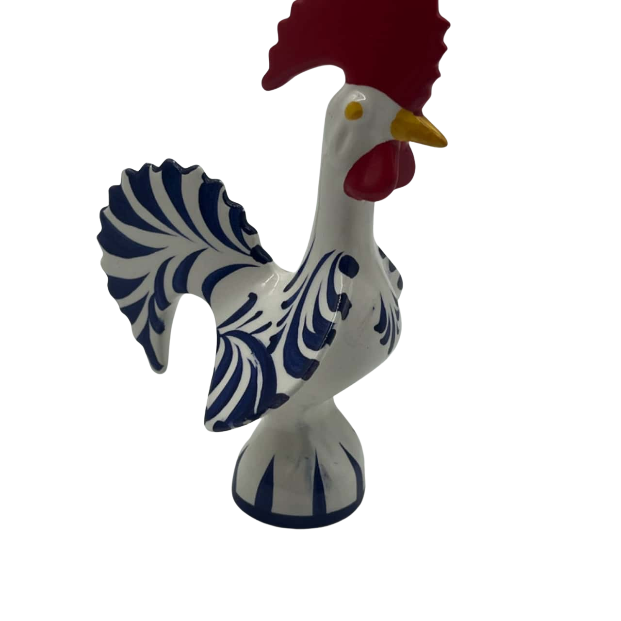 Small Rooster Blue Swirl Pattern
