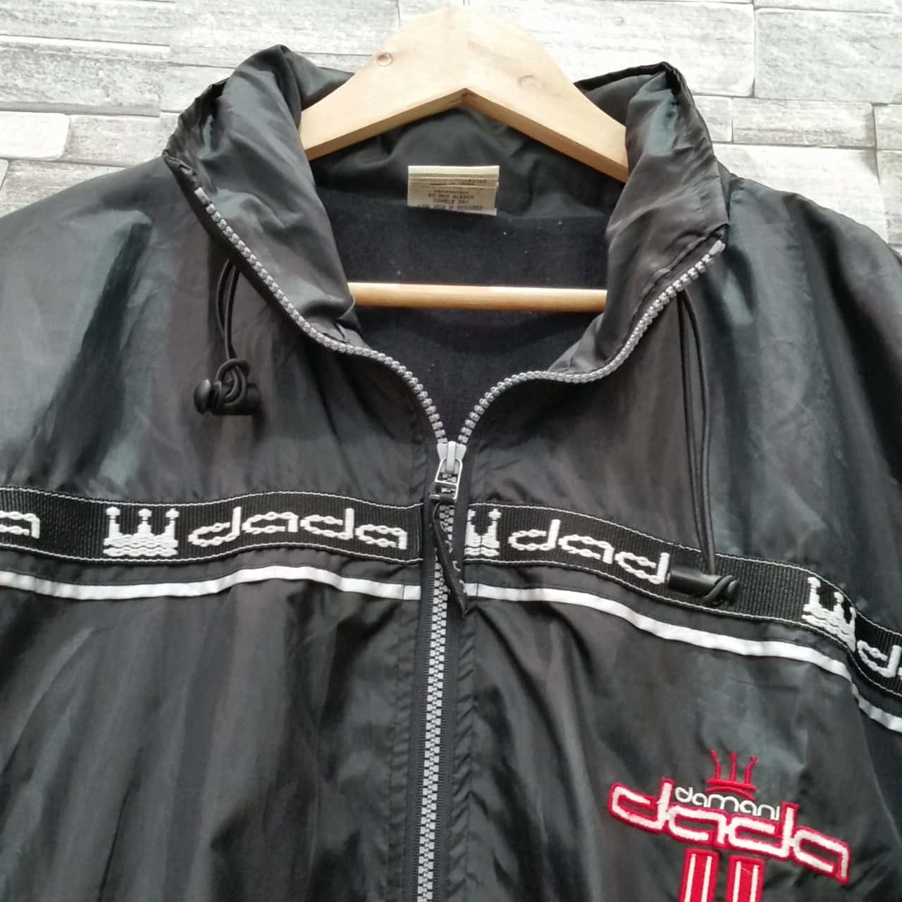 Dada Supreme Mens Jacket Size XL Front Zipper Black / Red / Silver (s)