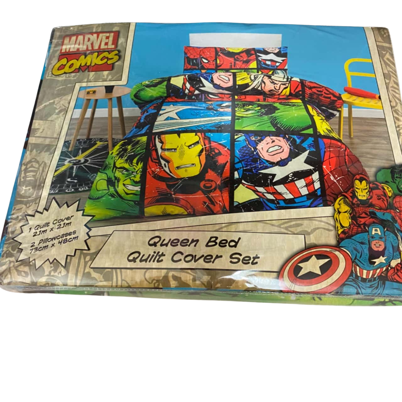 Marvel Comics Queen Bed Quilt Set BNWT (s)