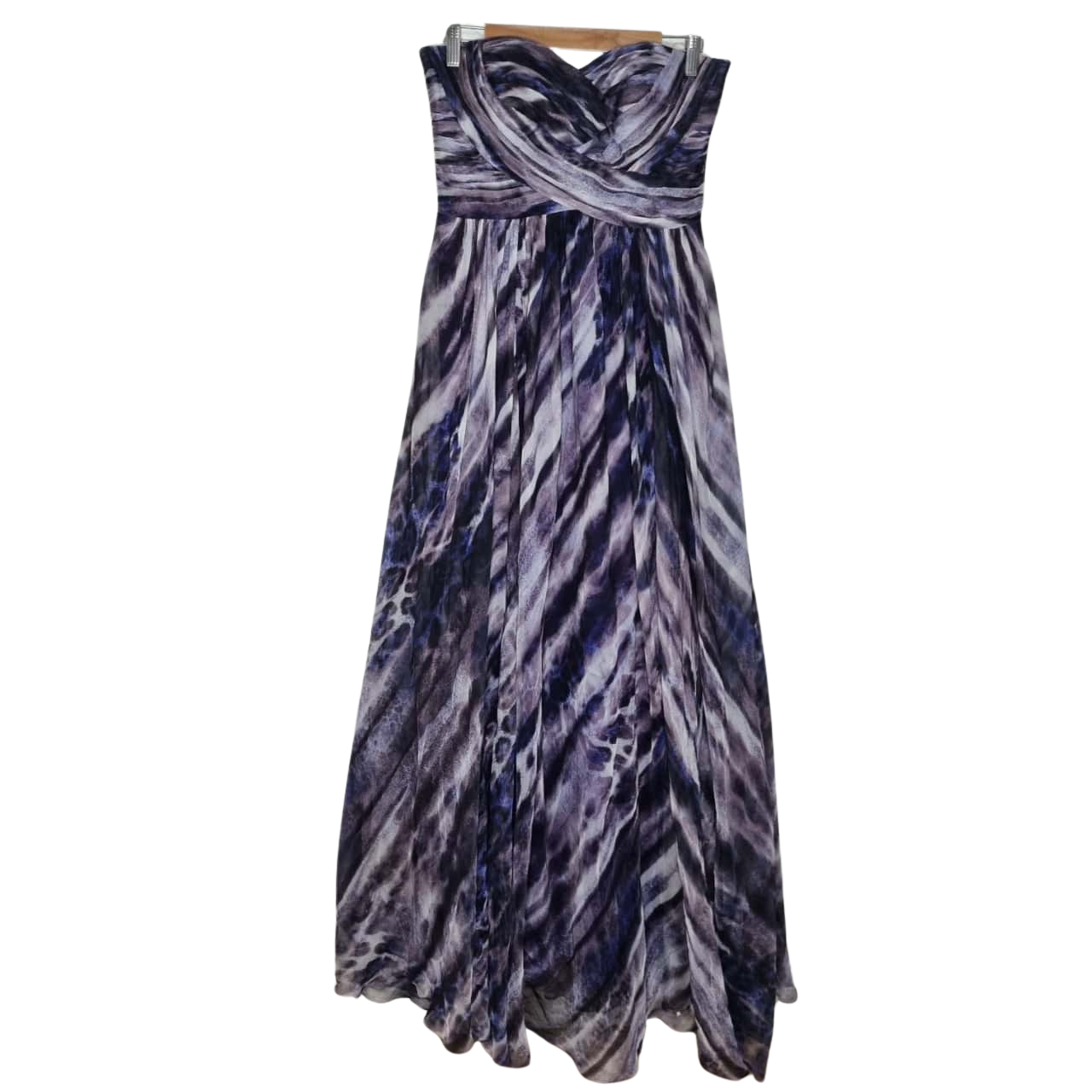 Bariano Purple Patterned Maxi Dress Size 12 (s)