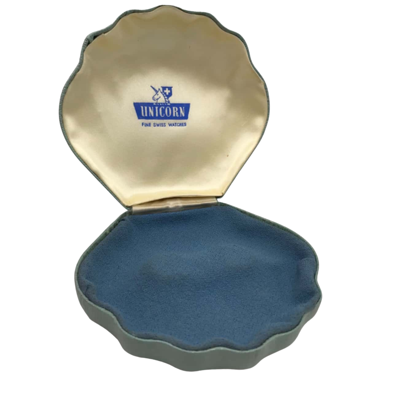 Vintage 1960s Unicorn Watch Fine Swiss Watches Case in Clam Shell Shape ...
