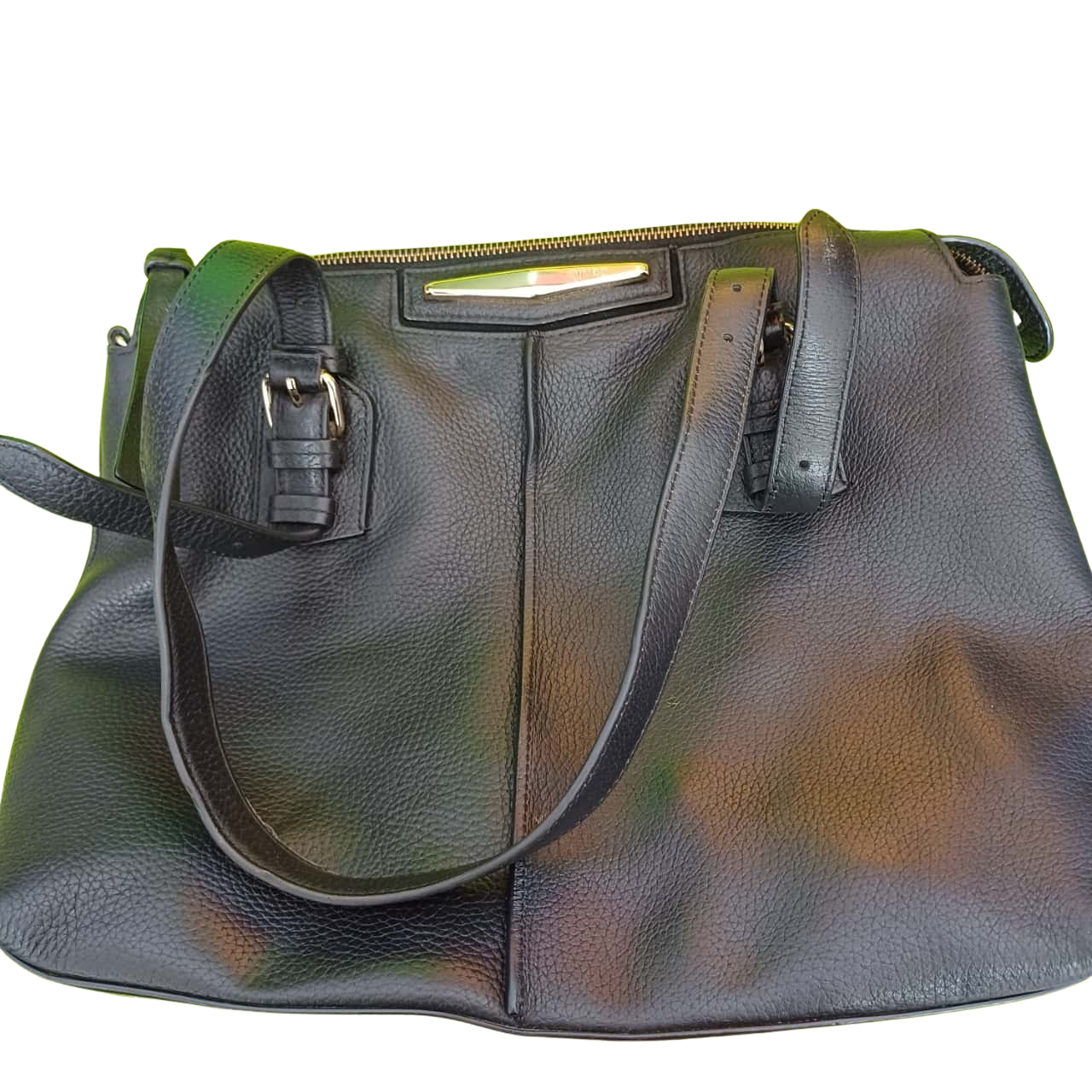 Mimco Pebbled Leather Black Gold Hardware Shoulder Bag Handbag Bags Soft