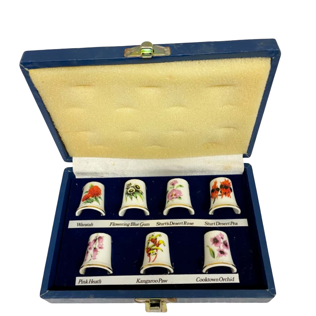Boxed 7 thimbles with floral designs(s) - Used Very Good | Salvos Stores