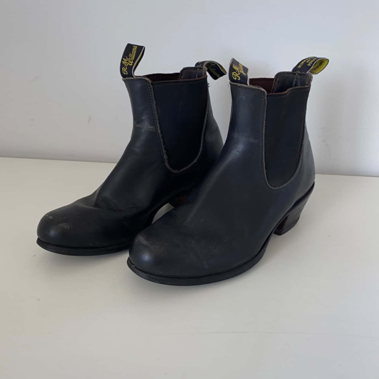 R.M. Williams Australia Black Leather Boots Shoes Size 7