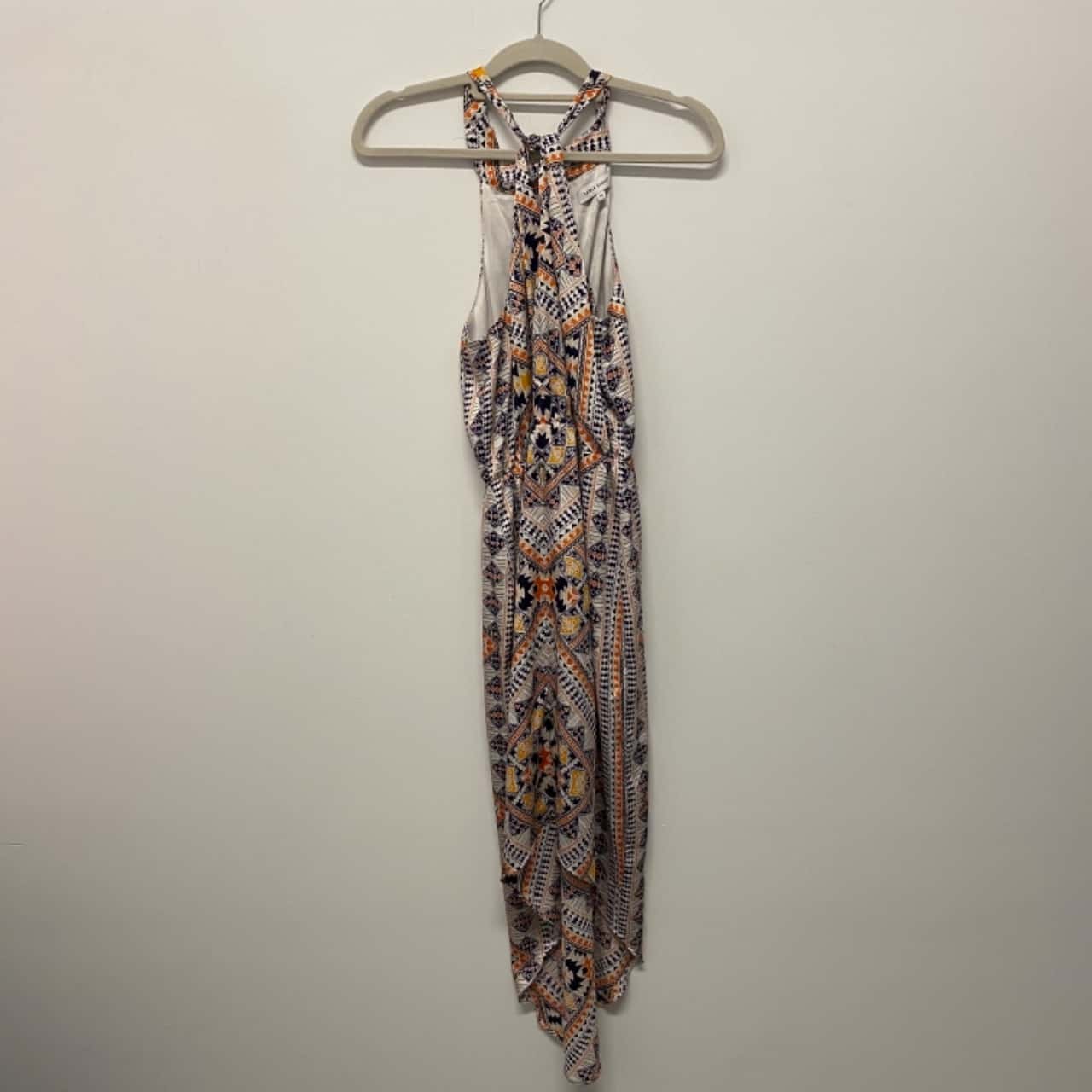 Table Eight Womens Size 10 Halter Neck Dress Blue / Orange