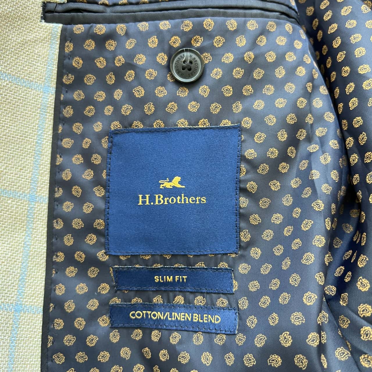 BNWT Hallenstein Brothers Mens Size 88 Linen Blend Slim Fit 2 Button ...