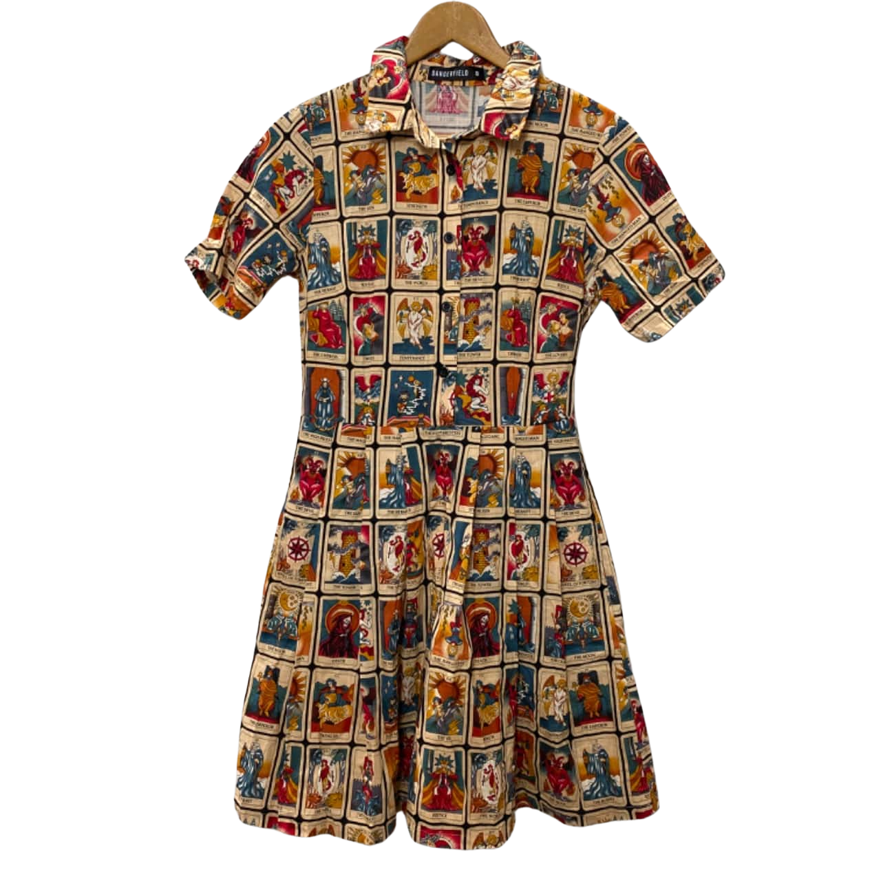 Womens Dangerfield Size 8 Short Sleeve Tarot Card Dress S