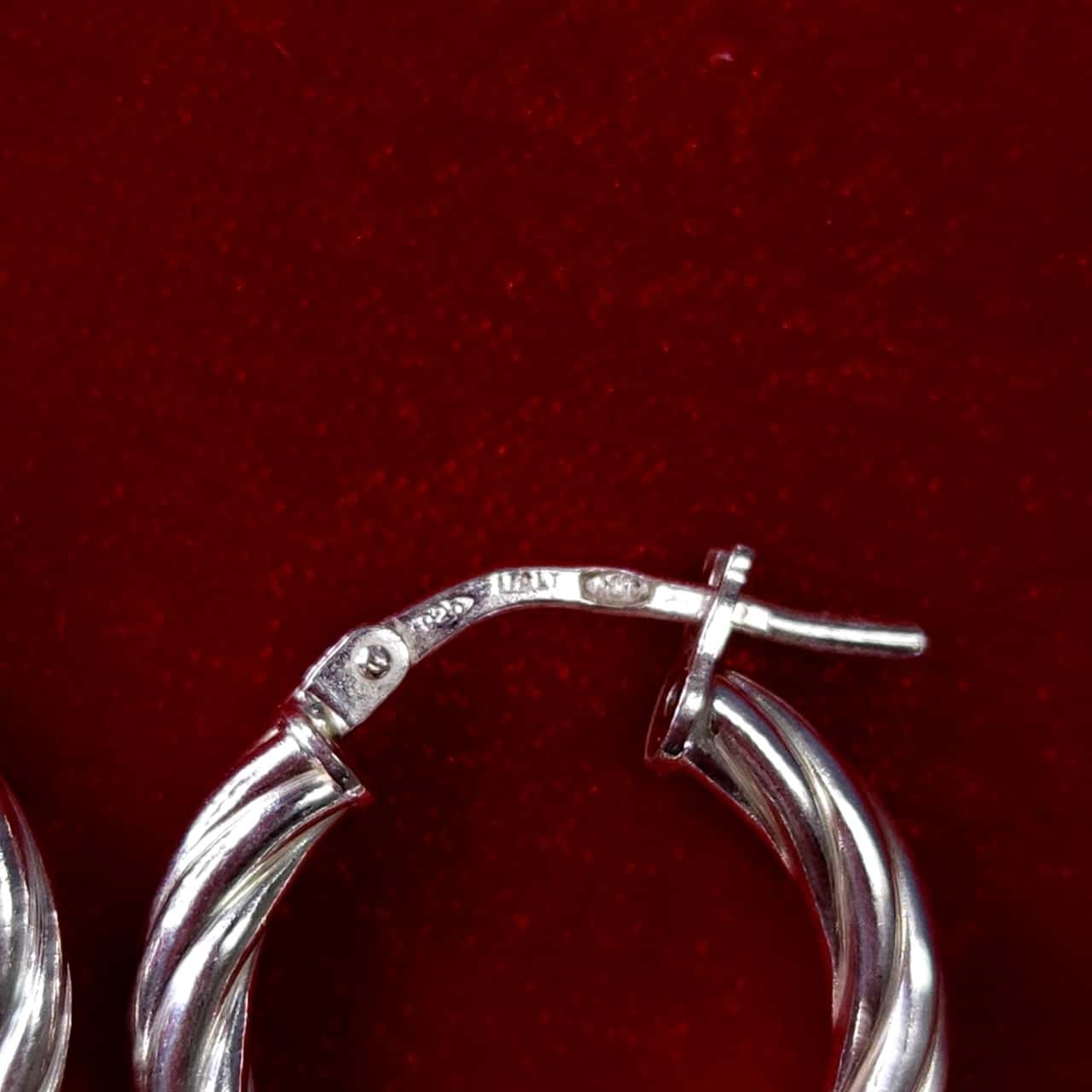Womens ITALY 925 Silver Loop Earrings(s)