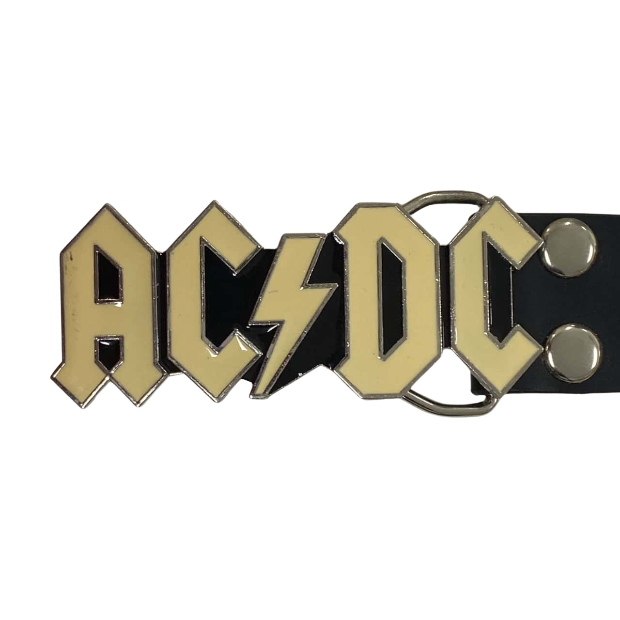 Unisex AC/DC Belt Buckle Black / Cream