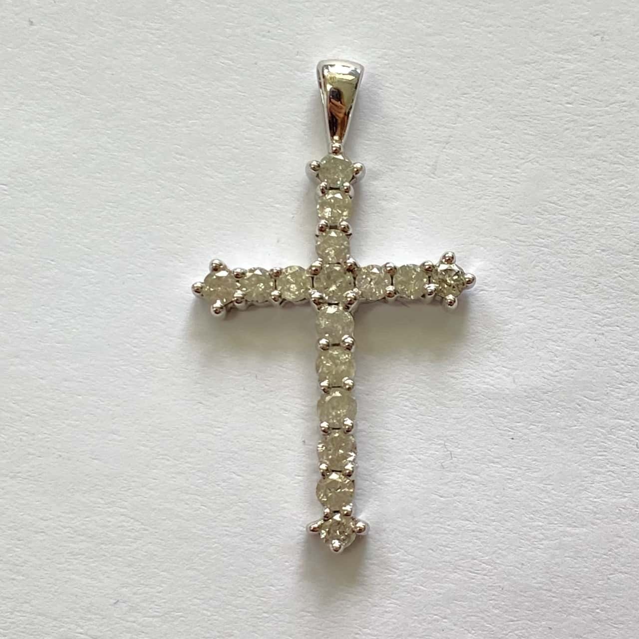 10K ODI Silver Diamond Cross Pendant