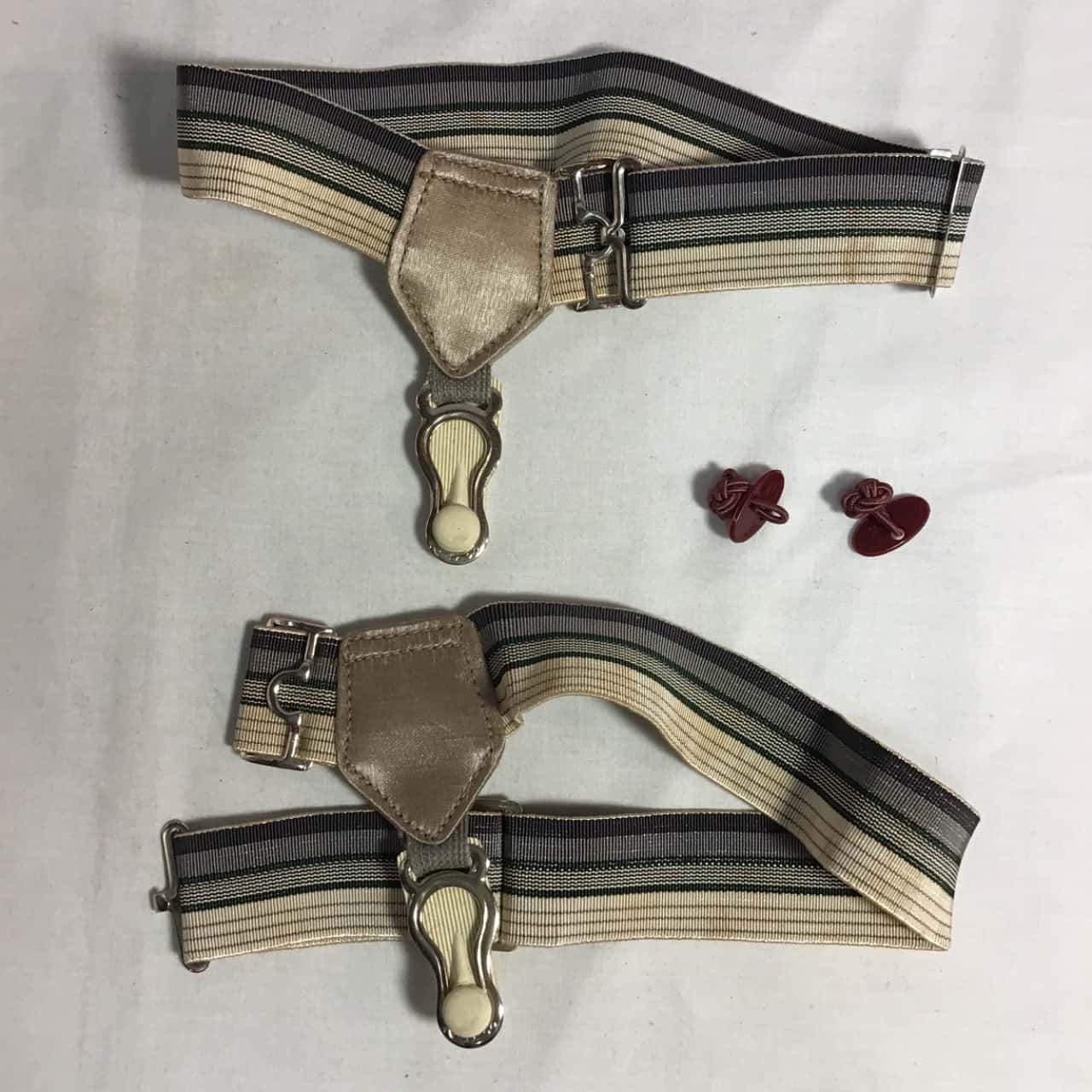 Mens Classique Beige / Green / Grey Garters