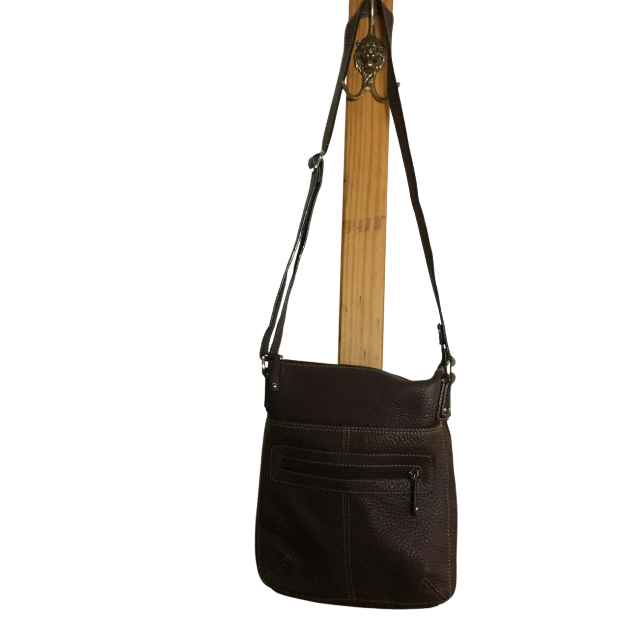 Fossil Dark Brown Leather Cross Body Bag Approx 25 x 30cm(s)