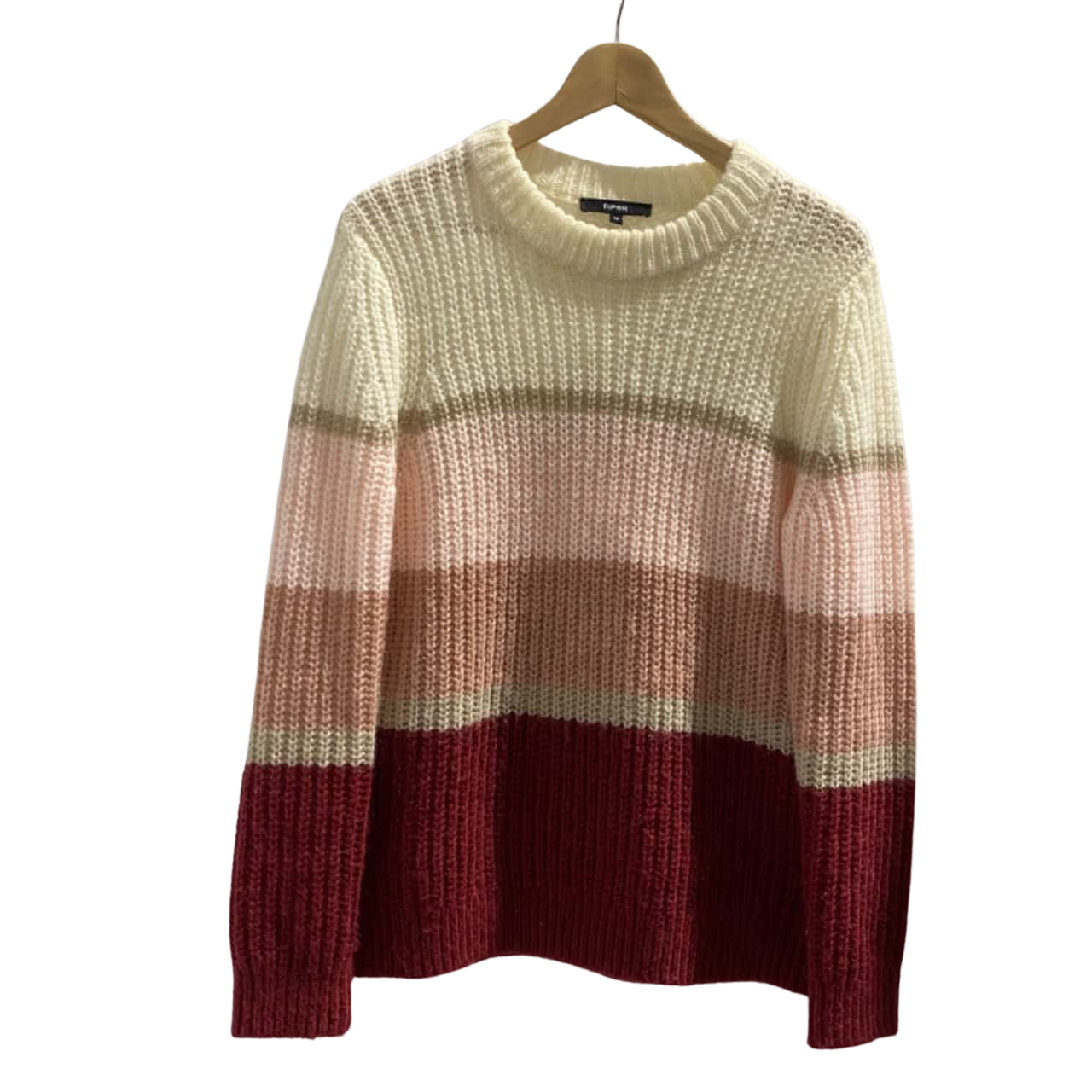 Piper. Womens Size M, Jumper, Brown, Cream, Pink and maroon sltripes ...